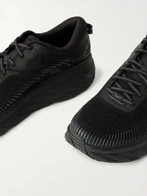HOKA® Bondi 7 Rubber-trimmed Mesh Running Sneakers - Black