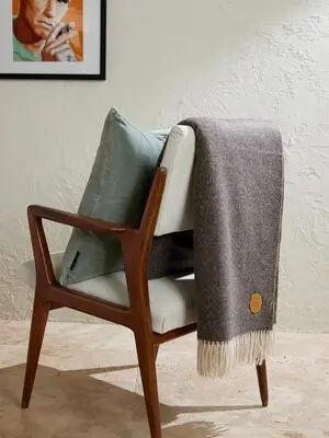 SOHO HOME Marwood Logo-appliquéd Fringed Wool-blend Throw