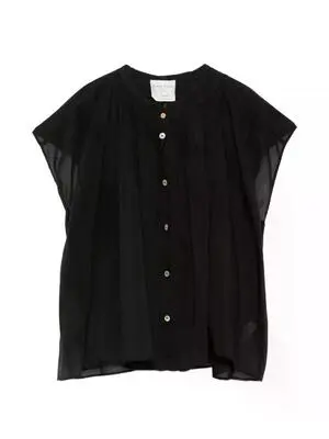 FORTE_FORTE Gathered-detail Blouse - Black