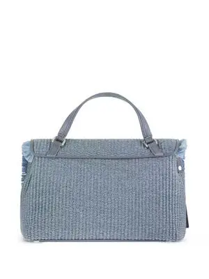 ZANELLATO Postina Raffia Tote Bag - Blue