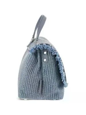 ZANELLATO Postina Raffia Tote Bag - Blue