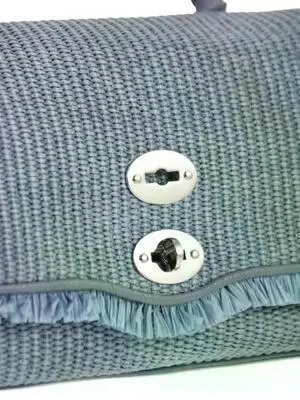 ZANELLATO Postina Raffia Tote Bag - Blue