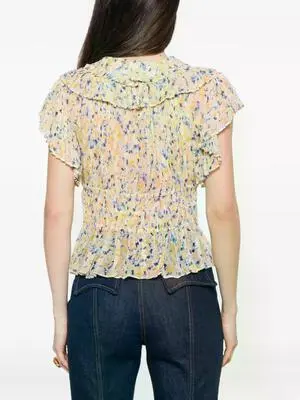 Ulla Johnson Athene Floral-print Blouse - Neutrals