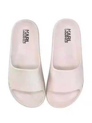 Karl Lagerfeld Logo-print Flat Slides - Neutrals