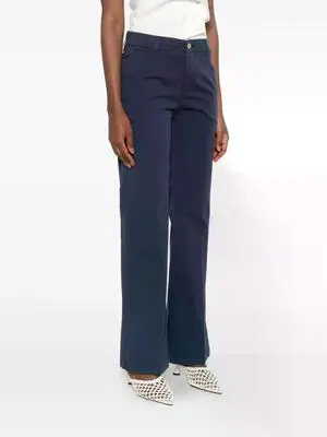 40WEFT Thea Zip-up Straight Trousers - Blue