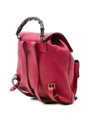 Gucci Leather Bamboo Tassel Backpack - Pink
