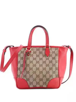 Gucci Gucci Bree Convertible Tote GG Canvas Small Crossbody Bag Brown