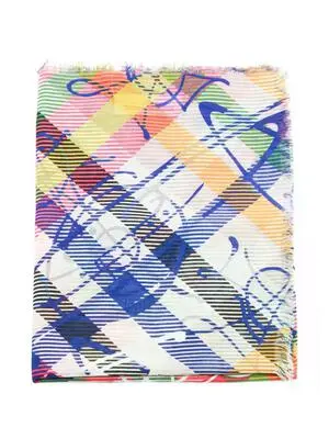 VIVIENNE WESTWOOD Plaid-print Scarf - Blue