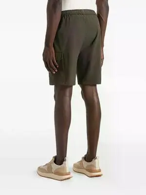 Manière De Voir Technical Cargo Shorts With Drawstring Waistband - Green