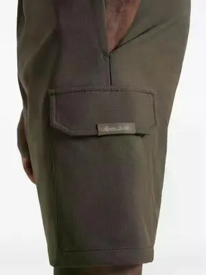 Manière De Voir Technical Cargo Shorts With Drawstring Waistband - Green