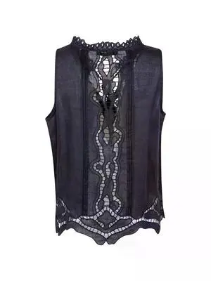 Seventy Openwork Lace Ramie Top
