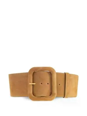 AMI Paris Square-buckle Leather Belt - Neutrals