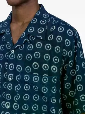 Universal Works Patterned Camper-collar Shirt - Blue