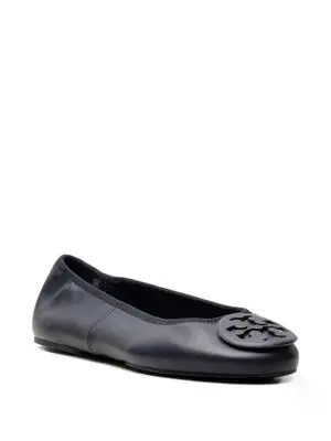 Tory Burch Reva Logo-plaque Ballet Flats In Nappa Leather