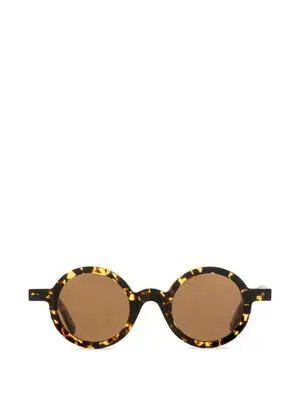 AUDE HEROUARD Marianne Round-frame Sunglasses - Brown