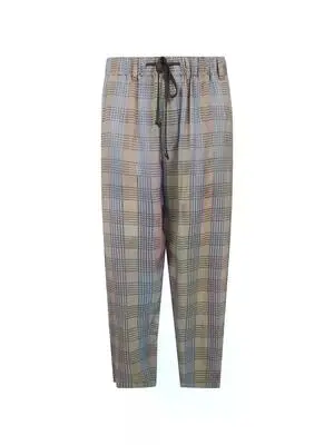 UMA WANG Plaid Drawstring Trousers