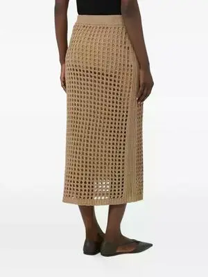 Max Mara Openwork Knitted Skirt - Neutrals