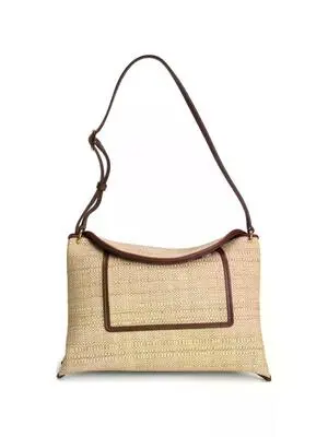 WANDLER Raffia Trim Tote Bag - Neutrals