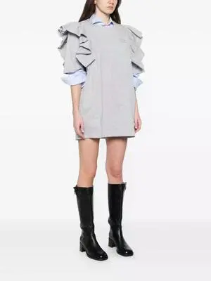 Miu Miu Ruffled Dress With Logo Detail