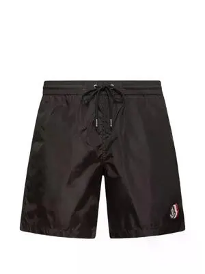 Moncler Logo Patch Drawstring Shorts - Black