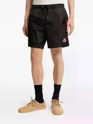 Moncler Logo Patch Drawstring Shorts - Black
