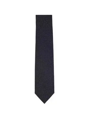 BARBA NAPOLI Patterned Pointed Tip Tie - Blue