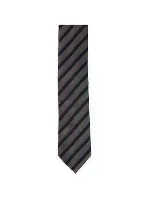 Zegna Striped Neck Tie - Grey