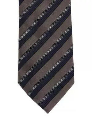 Zegna Striped Neck Tie - Grey