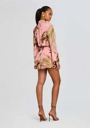Rococo Sand Fawn Mini Dress With Detachable Belt