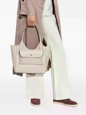 Furla Flap Leather Tote - Neutrals
