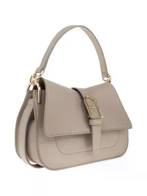 Furla Mini Flow Buckle Leather Tote - Grey