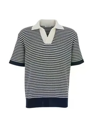 KANGRA Striped Polo Shirt - Blue