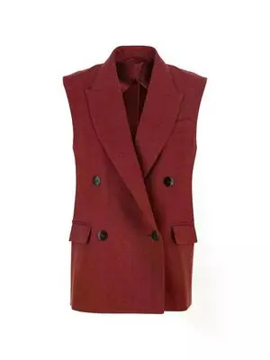 Women's Red Linen Vests