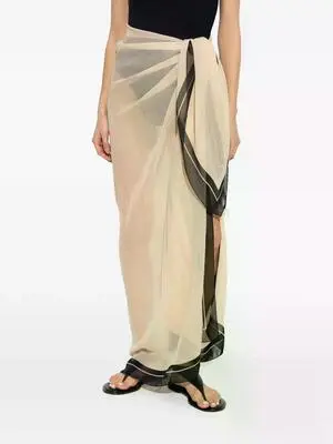 Balmain Geometric-print Sarong - Neutrals