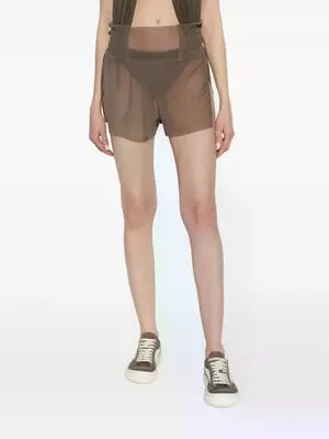Rick Owens Shirred-detail Shorts - Brown