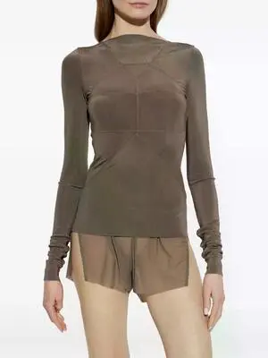 Rick Owens Long-sleeve Panelled T-shirt - Brown