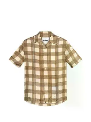 JIL SANDER Checked-pattern Short-sleeve Shirt - Neutrals