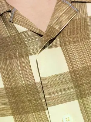 JIL SANDER Checked-pattern Short-sleeve Shirt - Neutrals