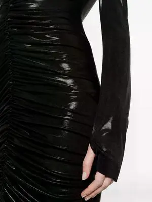 Norma Kamali Long-sleeve Ruched Maxi Dress