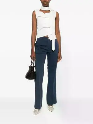 40WEFT Thea Zip-up Straight Trousers - Blue
