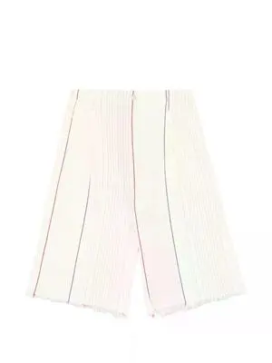 PDR PHISIQUE DU ROLE Pinstripe Frayed-hem Shorts - Neutrals