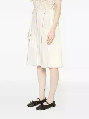 PDR PHISIQUE DU ROLE Pinstripe Frayed-hem Shorts