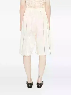 PDR PHISIQUE DU ROLE Pinstripe Frayed-hem Shorts
