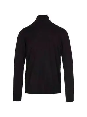 PAOLO PECORA Zip-collar Wool Sweater - Brown