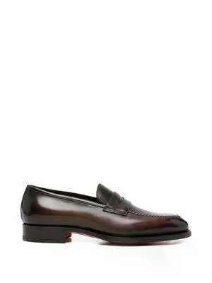 Santoni Penny-detail Loafers - Brown