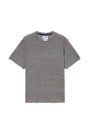MC2 SAINT BARTH Striped Dover Cotton T-shirt With Logo Embroidery - Blue