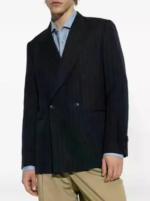 Paul Smith Pinstripe Double-breasted Blazer - Blue