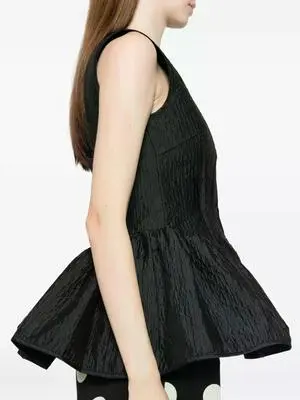 Cecilie Bahnsen Textured Peplum Top - Black