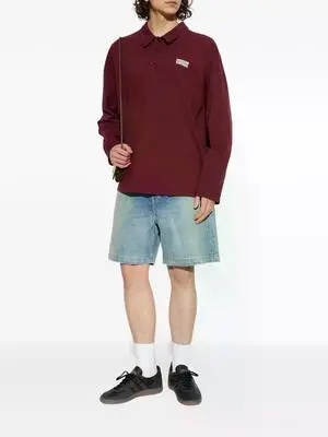 American Vintage Gixy Long-sleeved Polo Shirt - Red