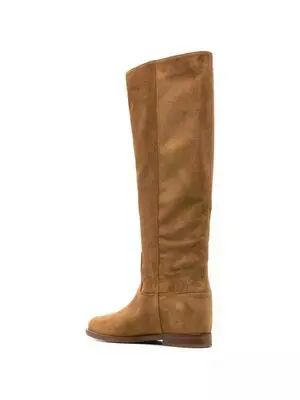 VIA ROMA 15 Fringe-detail Knee Length Boots - Brown